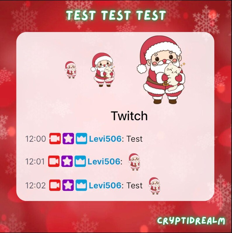 Santa With Cat Static Emote for Twitch & Discord - Etsy