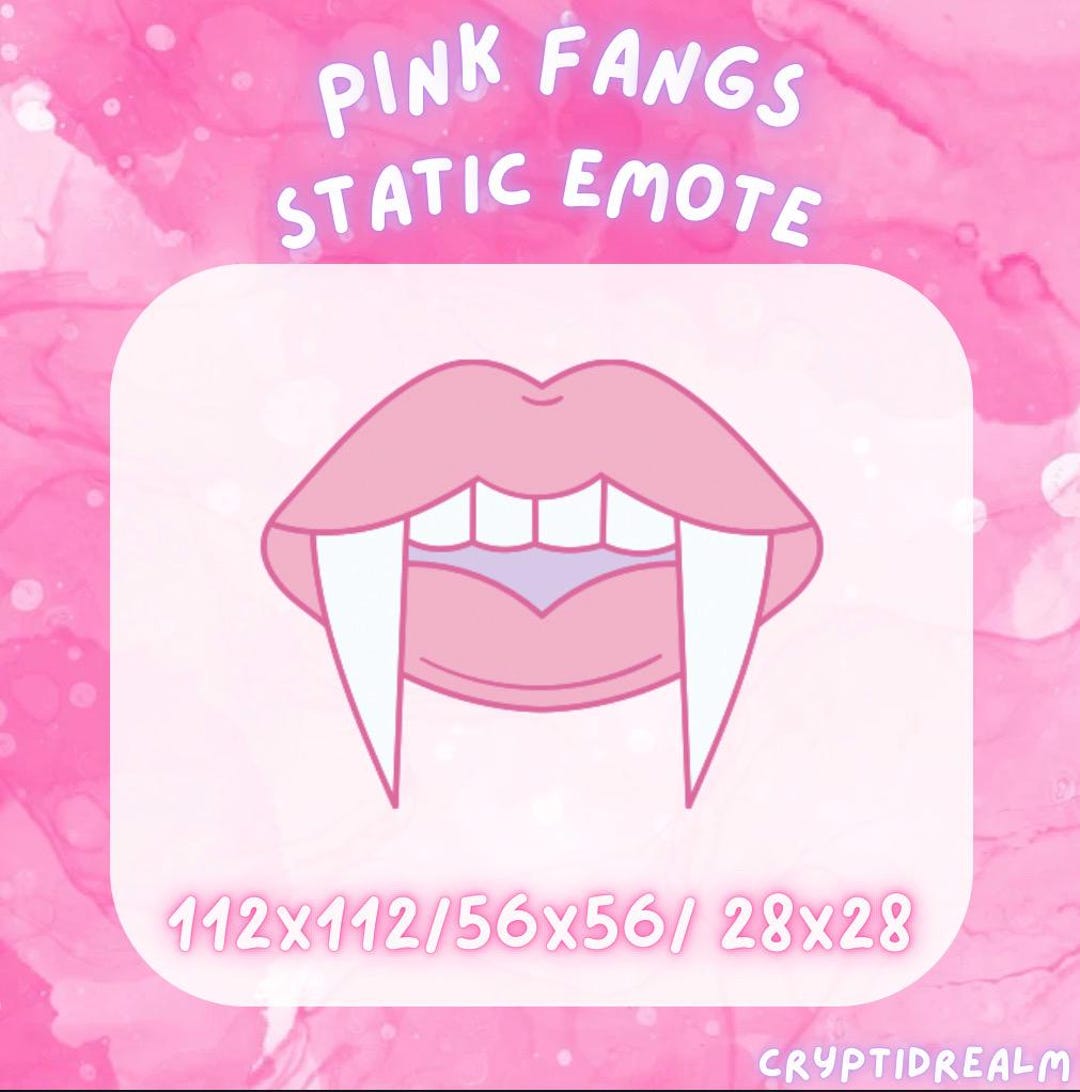 Pink Fangs Static Emote for Twitch & Discord - Etsy