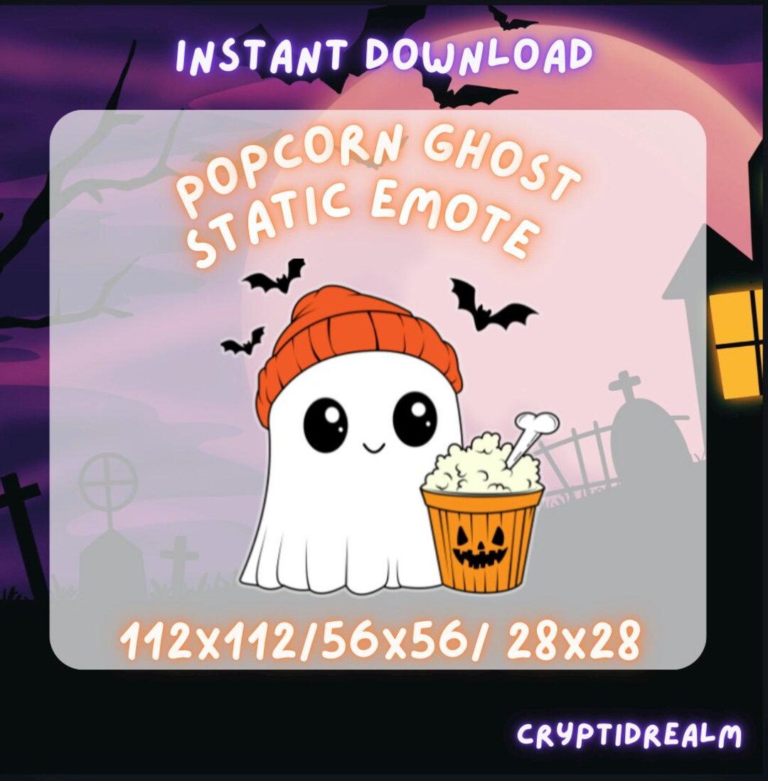 Popcorn Ghost Static Emote for Twitch & Discord - Etsy