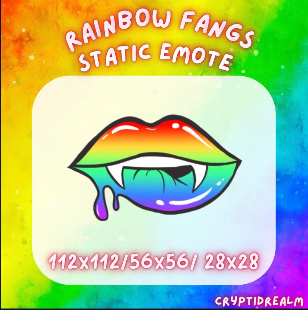 Rainbow Fangs Static Emote for Twitch & Discord - Etsy