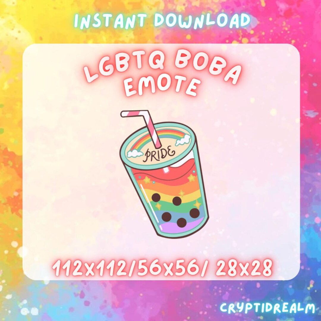 LGBTQ Boba Static Emote for Twitch & Discord - Etsy