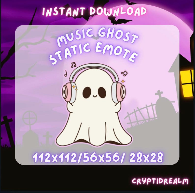 Music Ghost Static Emote for Twitch & Discord - Etsy