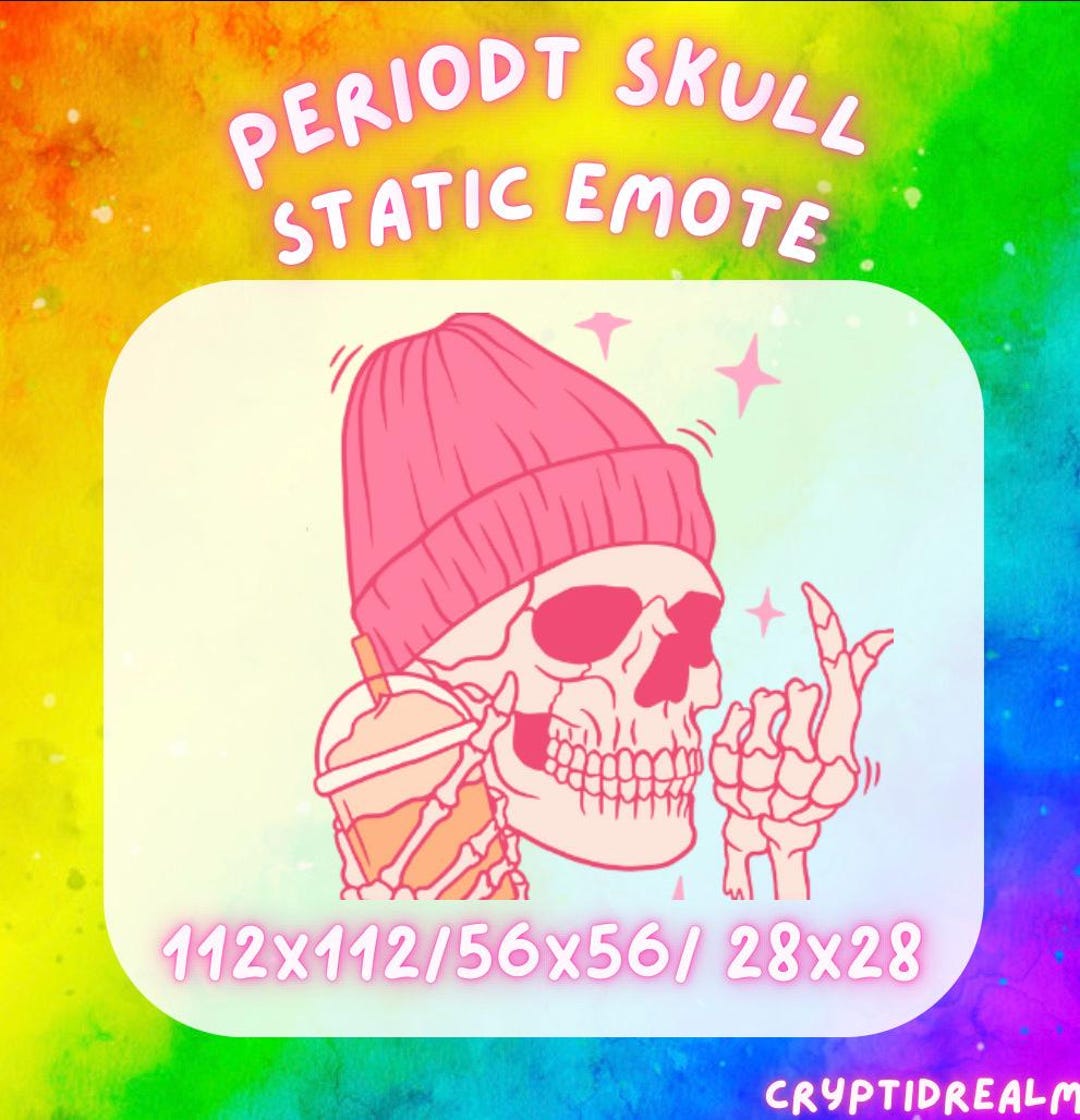 Periodt Skull Static Emote for Twitch & Discord - Etsy