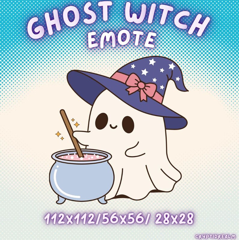 Cute Ghost Witch Emote for Twitch & Discord - Etsy