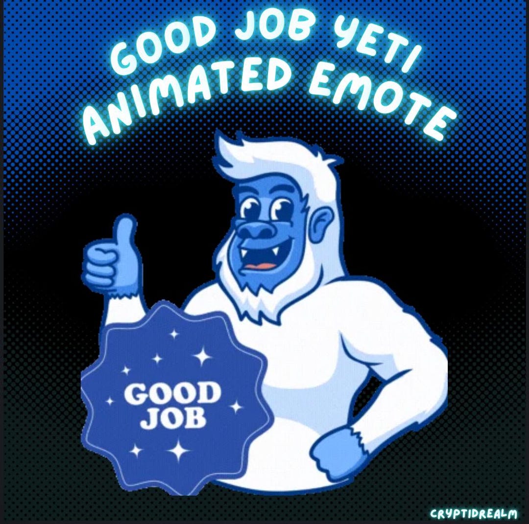 Animated Good Job Yeti Twitch/discord Emote - Etsy