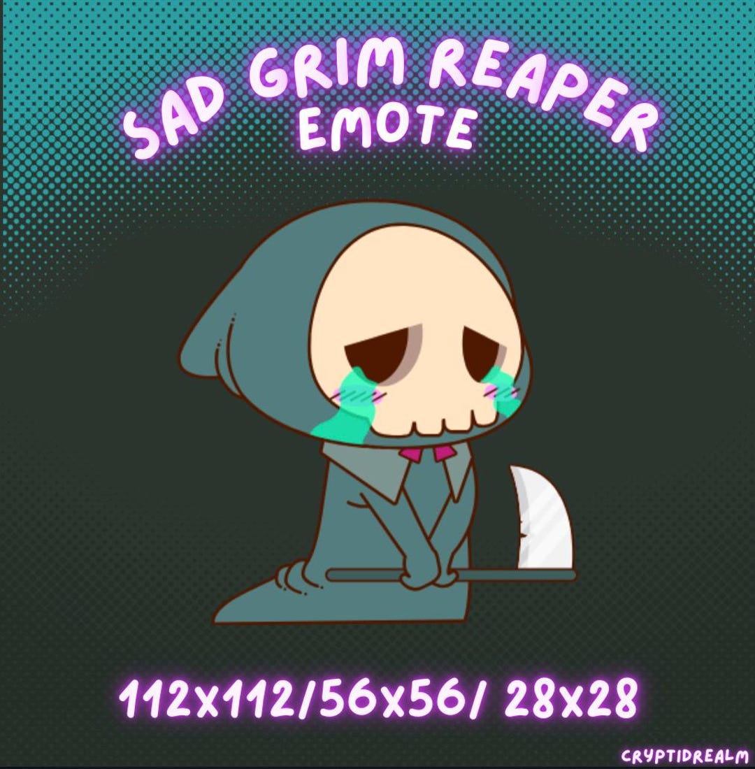 Sad Grim Reaper Emote for Twitch & Discord - Etsy