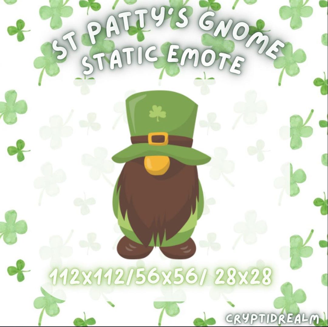 St Patty’s Gnome Static Emote for Twitch & Discord - Etsy