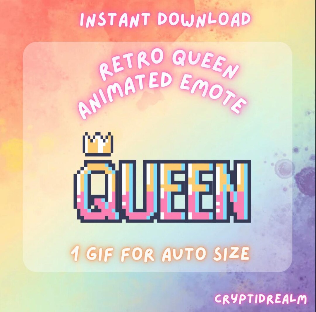 Retro Queen Twitch/discord Animated Emote - Etsy