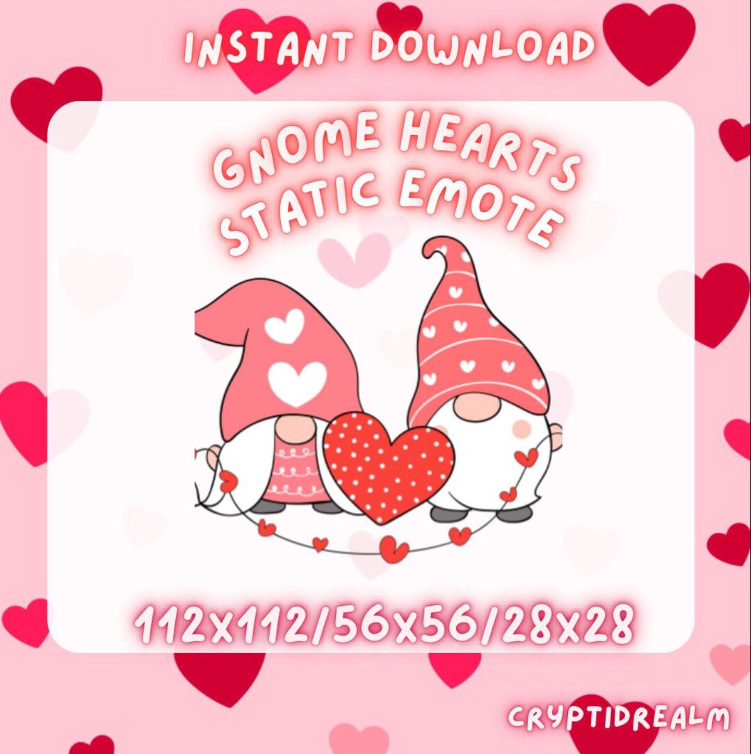 Gnome Hearts Static Emote for Twitch & Discord - Etsy
