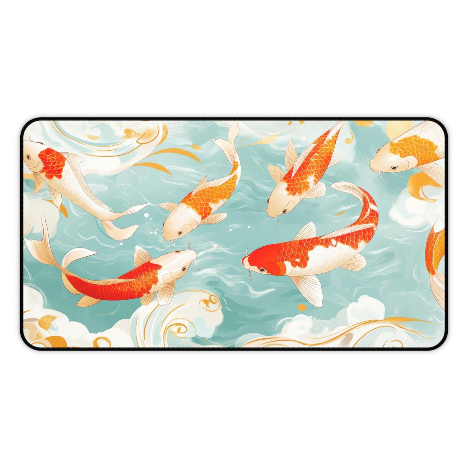 Koi Fish Desk Mat, Kawaii Desk Organizer, Japanese Office Decor, Anime ...