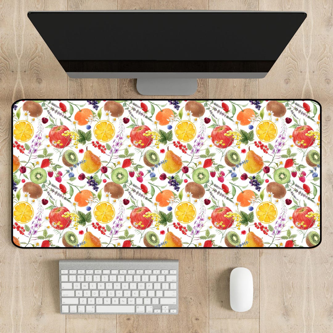 Fruit Desk Mat, Colorful Large Desk Pad, Bright Desk Organizer, Cute ...