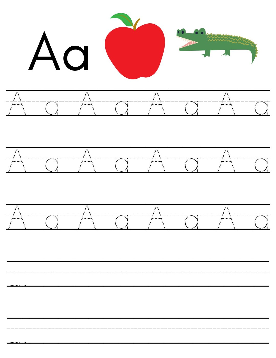 Tracing Letters A-Z Worksheets - Etsy