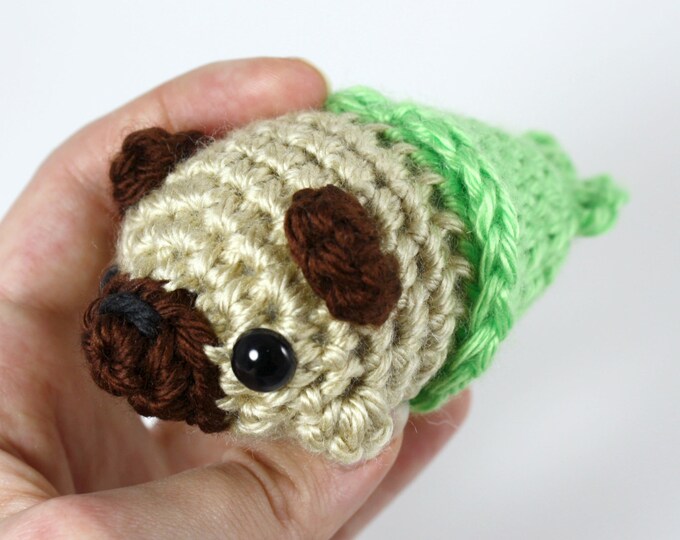 Amigurumi Crochet Merpug Plushie - Mini Fat Pug Dog Mermaid Plushie ...