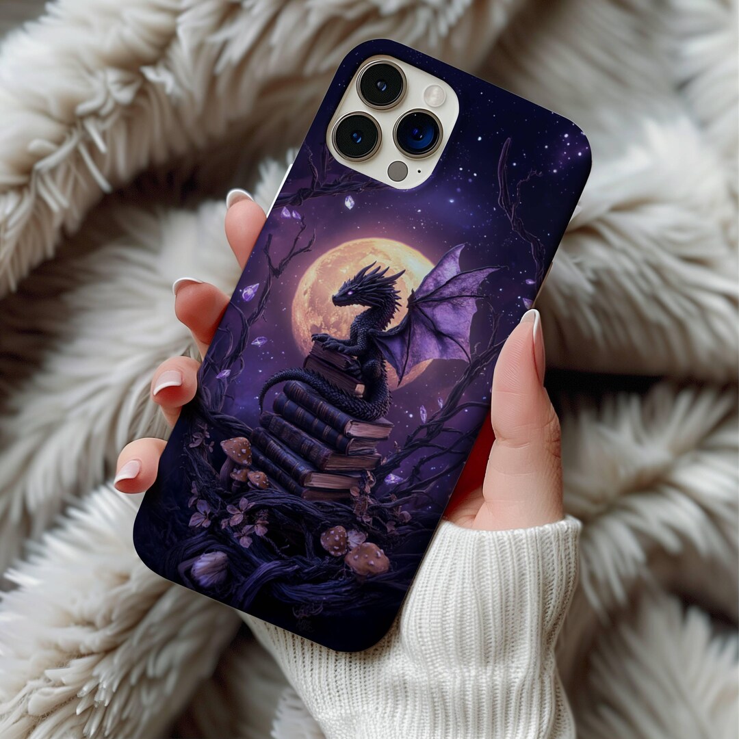 Fantasy Dragon and Books Tough Phone Case, Book Lover Case, iPhone 8 11 ...