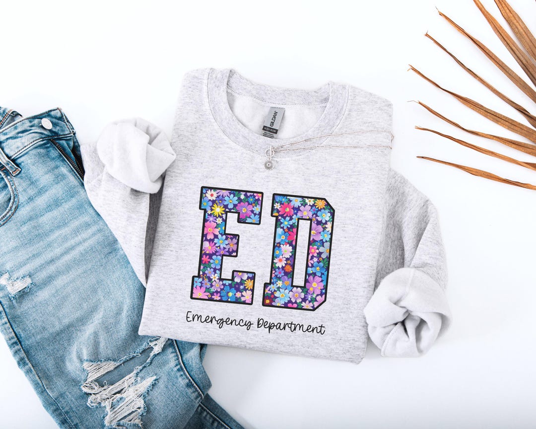 Varsity Floral Emergency Department Sweatshirt, University Style ...