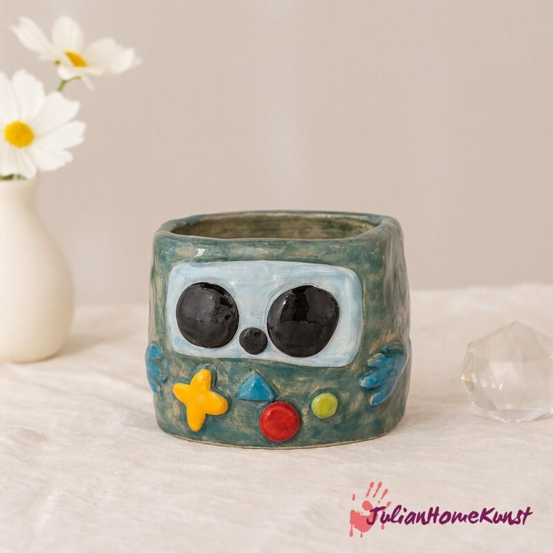 Pre-order Handmade Robot Ceramic Decor Pot – Cute Geeky Gift, Retro ...