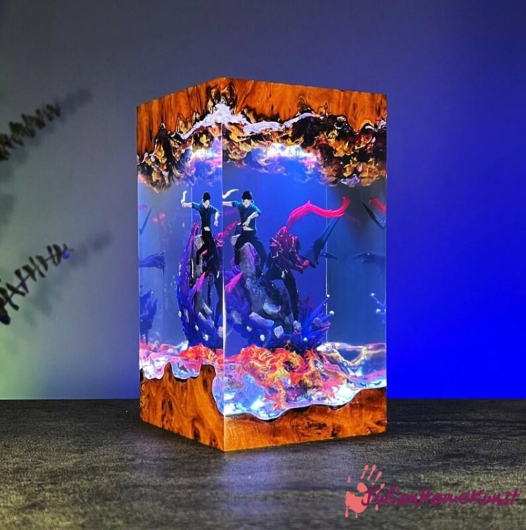 Pre-order 3D Solo Leveling Lamp: Epoxy Resin, LED Light Decor, Warrior ...