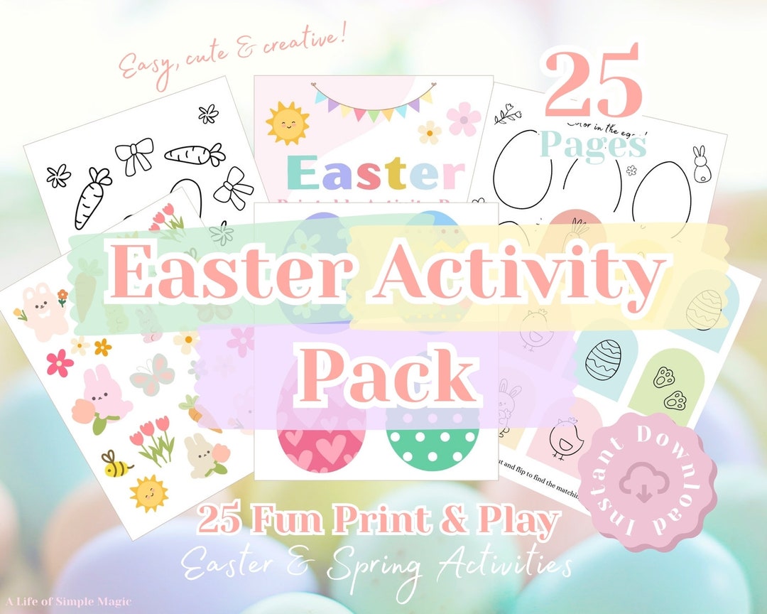 Easter Activity Pack - 25 Pages of Printable Spring Activities, Games ...