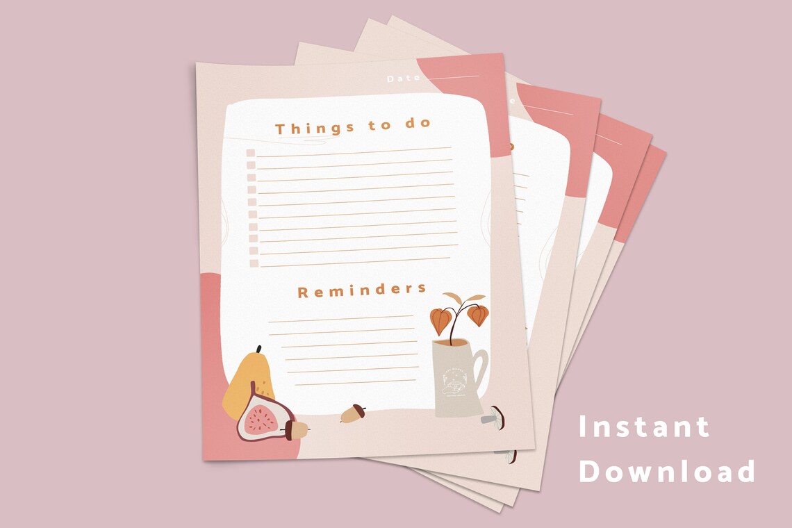 Modern Aesthetic To-do List & Daily Planner Page Instant - Etsy