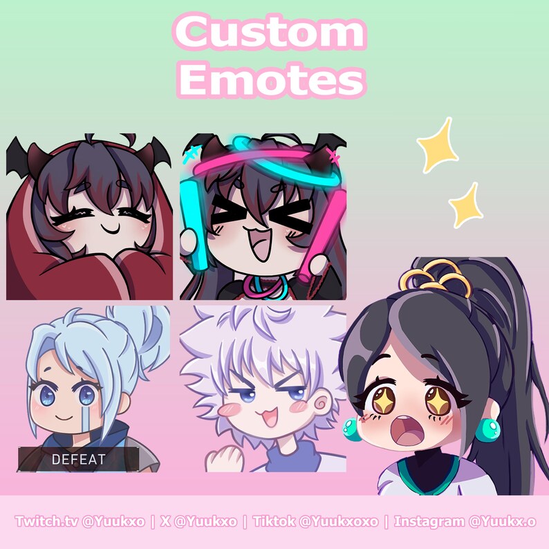 Custom Twitch Emotes | Cute Chibi Anime Style Emoji | YCH | Emotes for ...