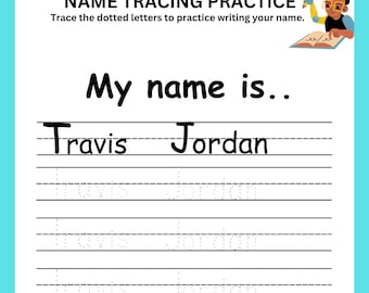 Custom Name Tracing Worksheet - Etsy