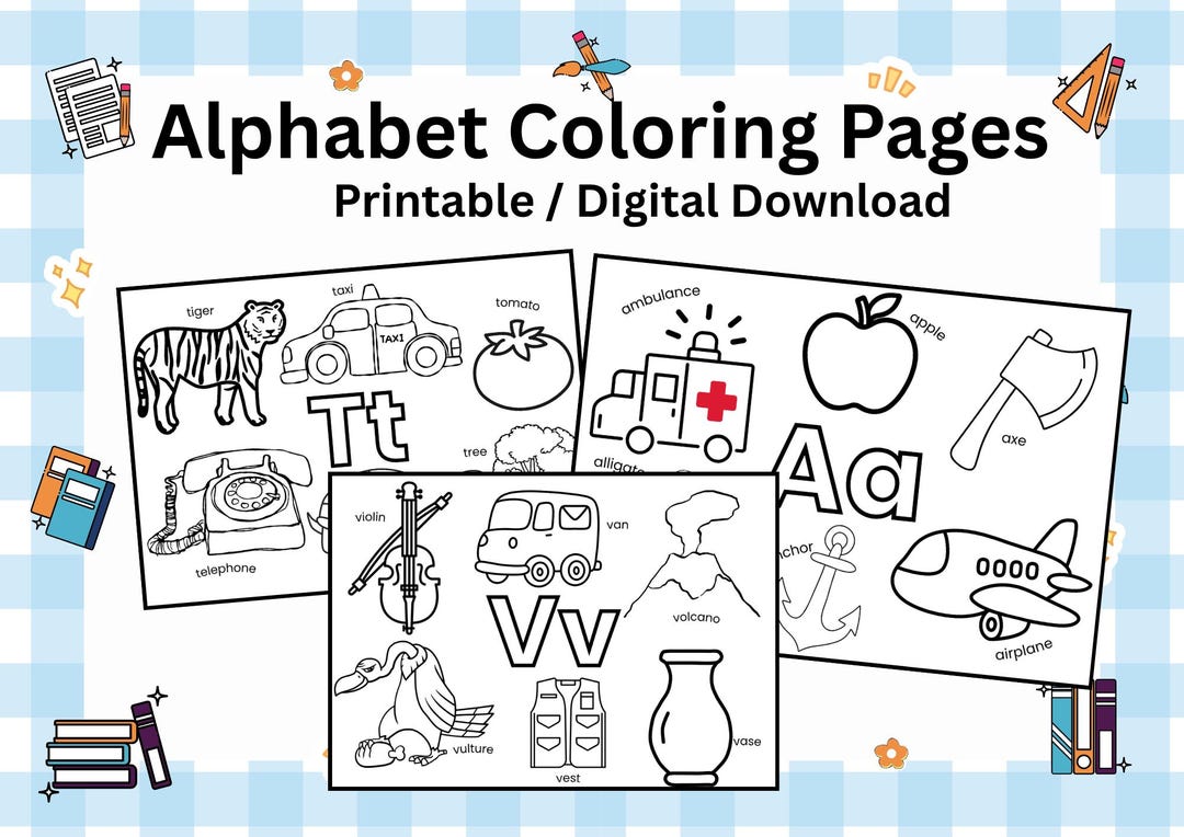 26 Alphabet Coloring Pages, Preschool Coloring Page, Preschool ...