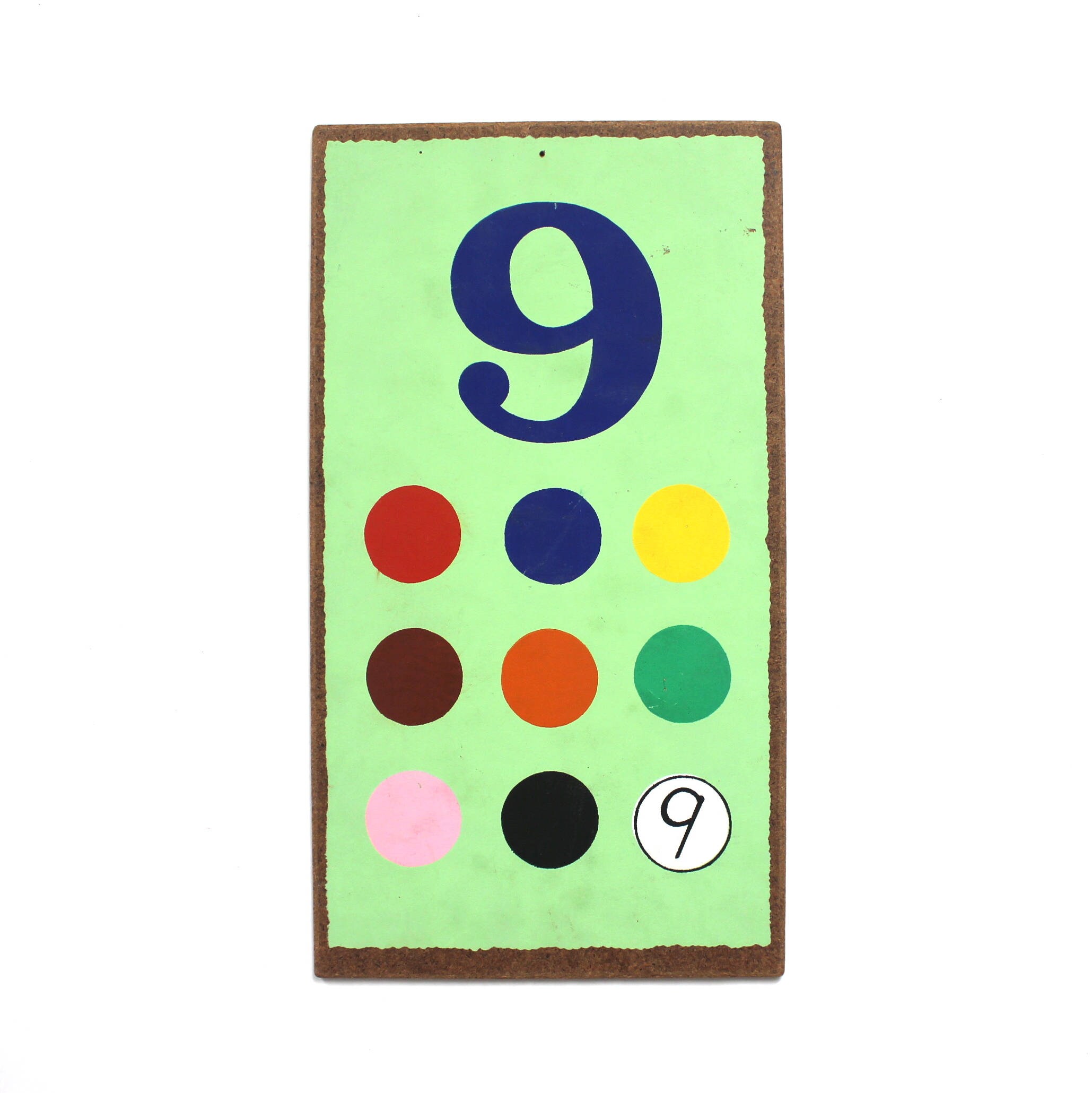 Vintage Number 9 Flashcard Wall Plaque in Mint Green with | Etsy