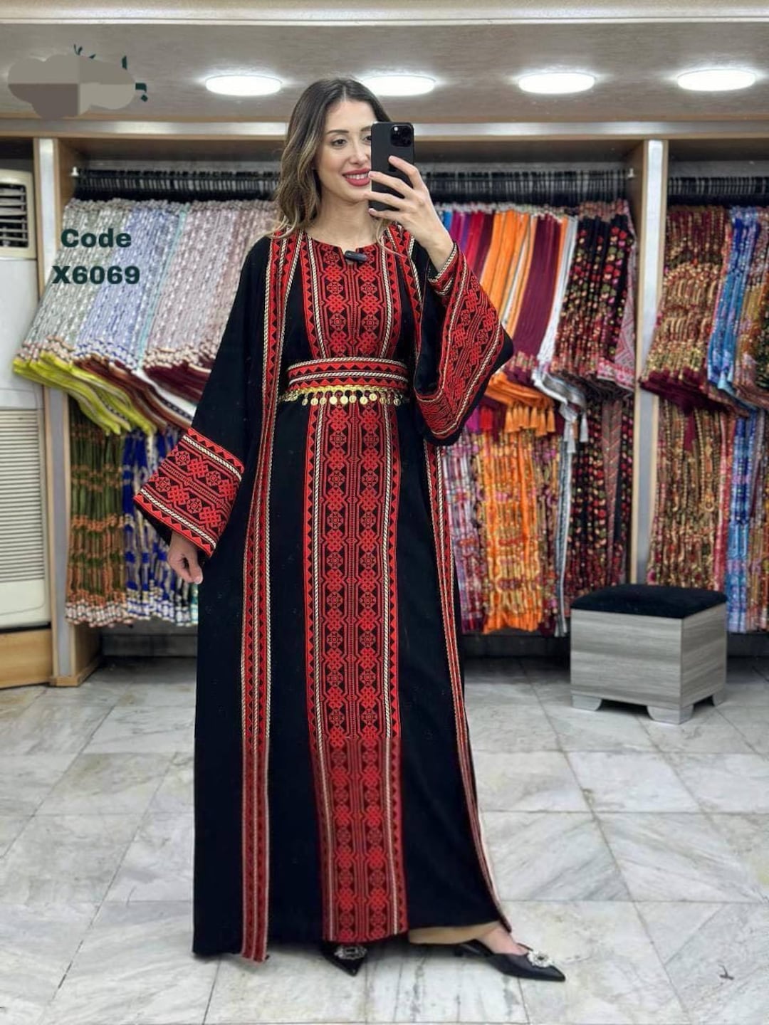 Palestinian Thobe Maxi Dress Tatreez Embroidery.arabian Dress ...