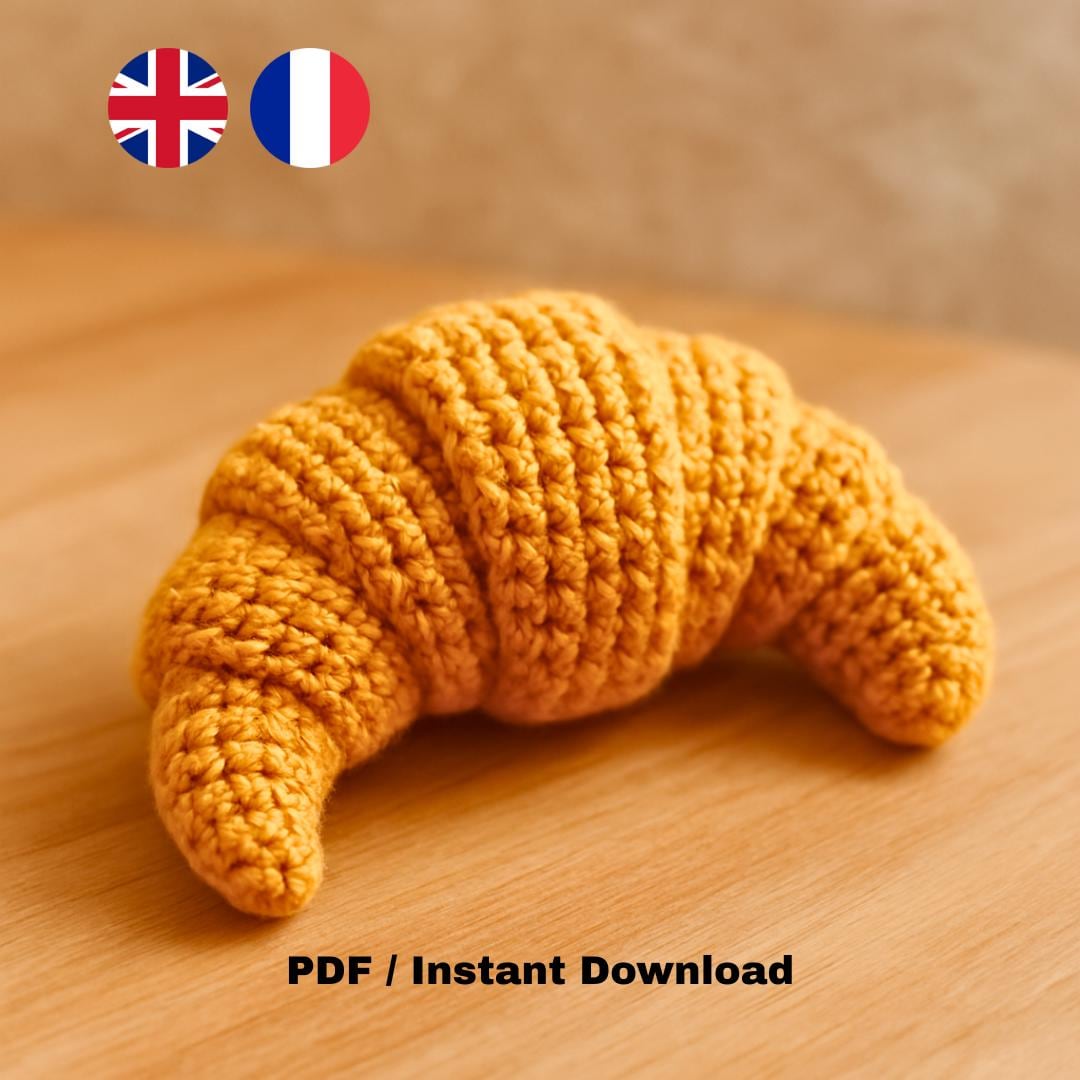 French Croissant Crochet Pattern PDF - Easy Amigurumi for Beginners ...