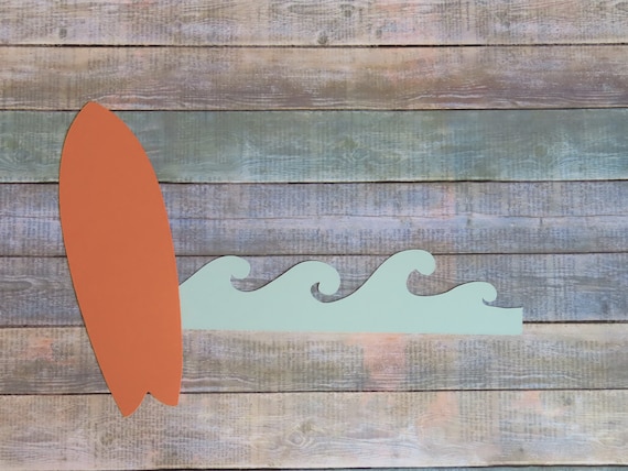 Surfboard Wave Die Cuts 20 pcs Paper Shapes Cardstock | Etsy