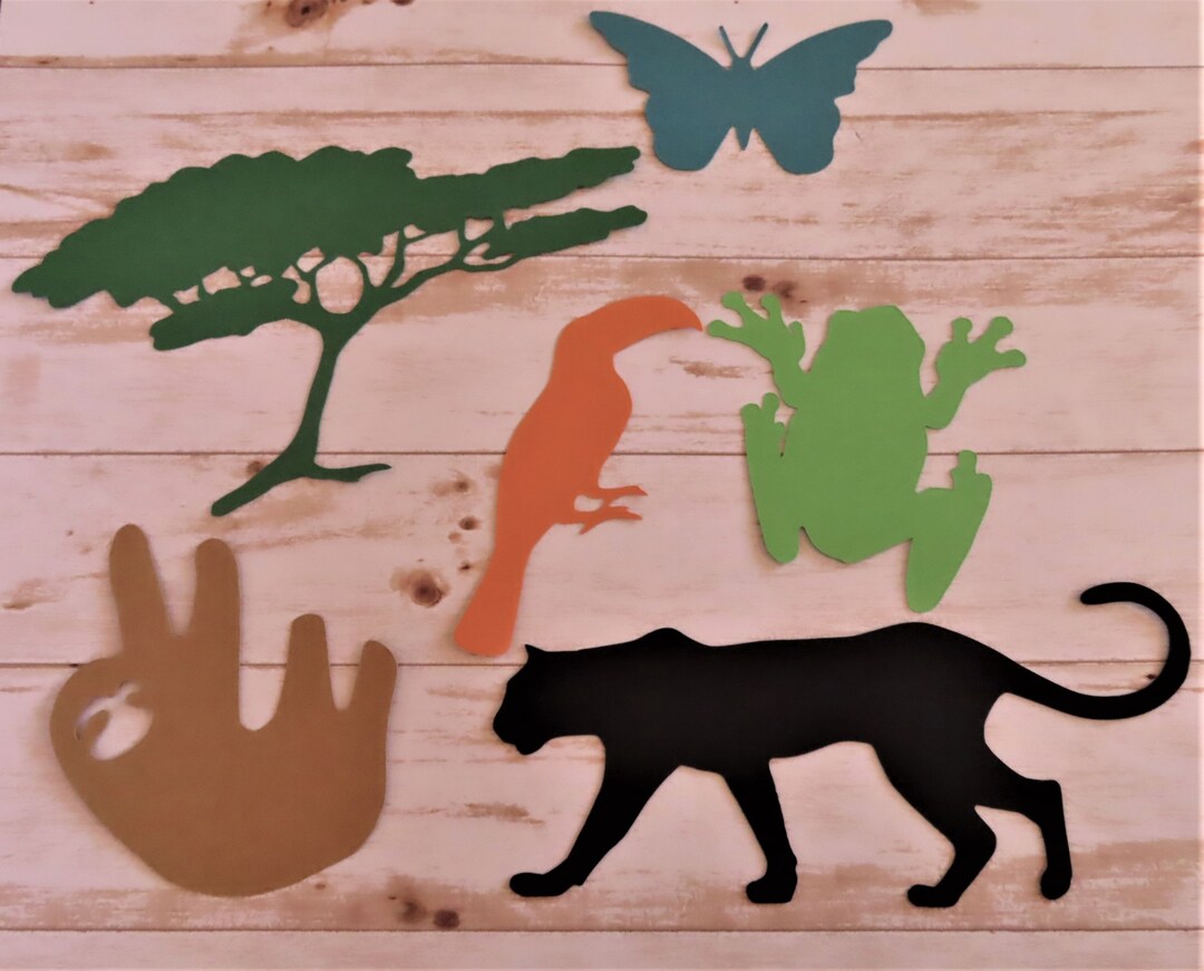 Rainforest Animals Die Cuts - 30 Pcs - Paper Shapes Cardstock Cutouts ...