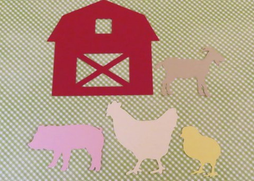 Farm Animals version 2 Die Cuts 20 Pcs Paper Shapes Cardstock Cutouts ...