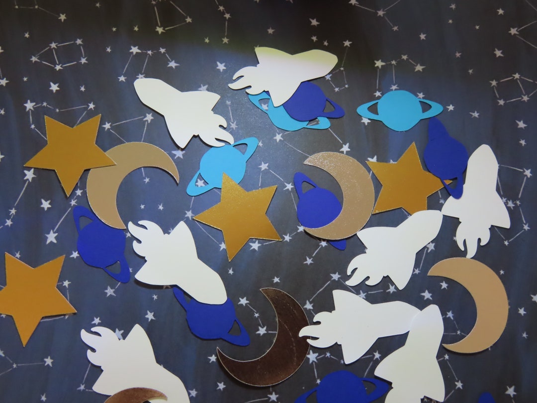 Outer Space Confetti Table Scatter - Moons, Stars, Rocket Ships ...