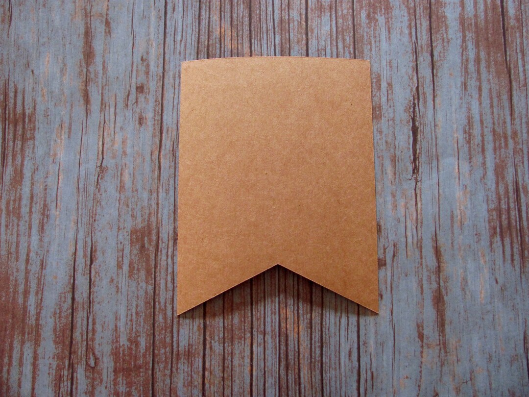 Notched Flag Kraft Paper Die Cuts - 20 Pcs - Paper Shapes Cardstock ...