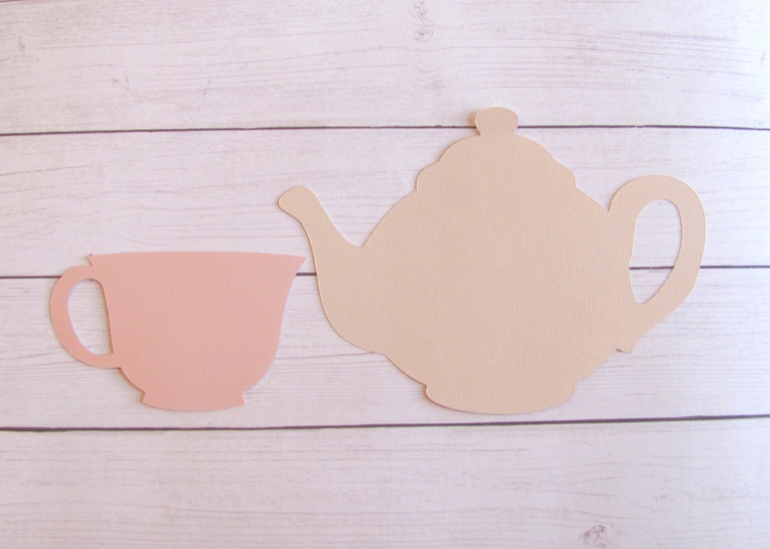 Teapot and Teacup Tea Party Die Cuts - 20 Pcs - Paper Shapes Cardstock ...