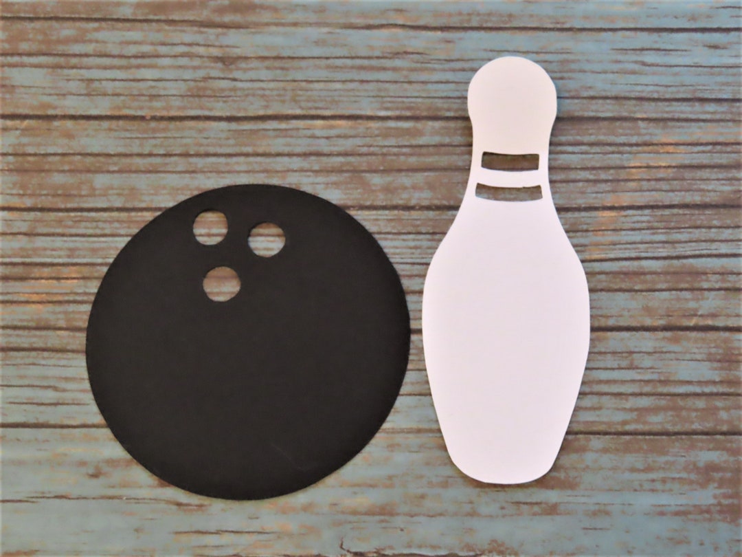 Bowling Ball and Pin Die Cuts - 20 Pcs - Paper Shapes Cardstock Cutouts ...