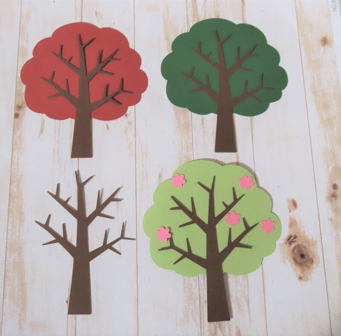Seasonal Tree Die Cuts Paper Shapes Cardstock Cutouts - Etsy