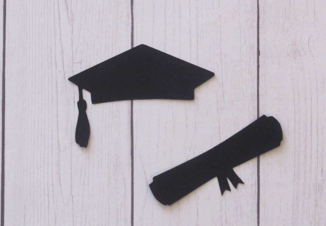 Graduation Hat Cap & Diploma Die Cuts - 20 Pcs - Paper Shapes Cardstock ...