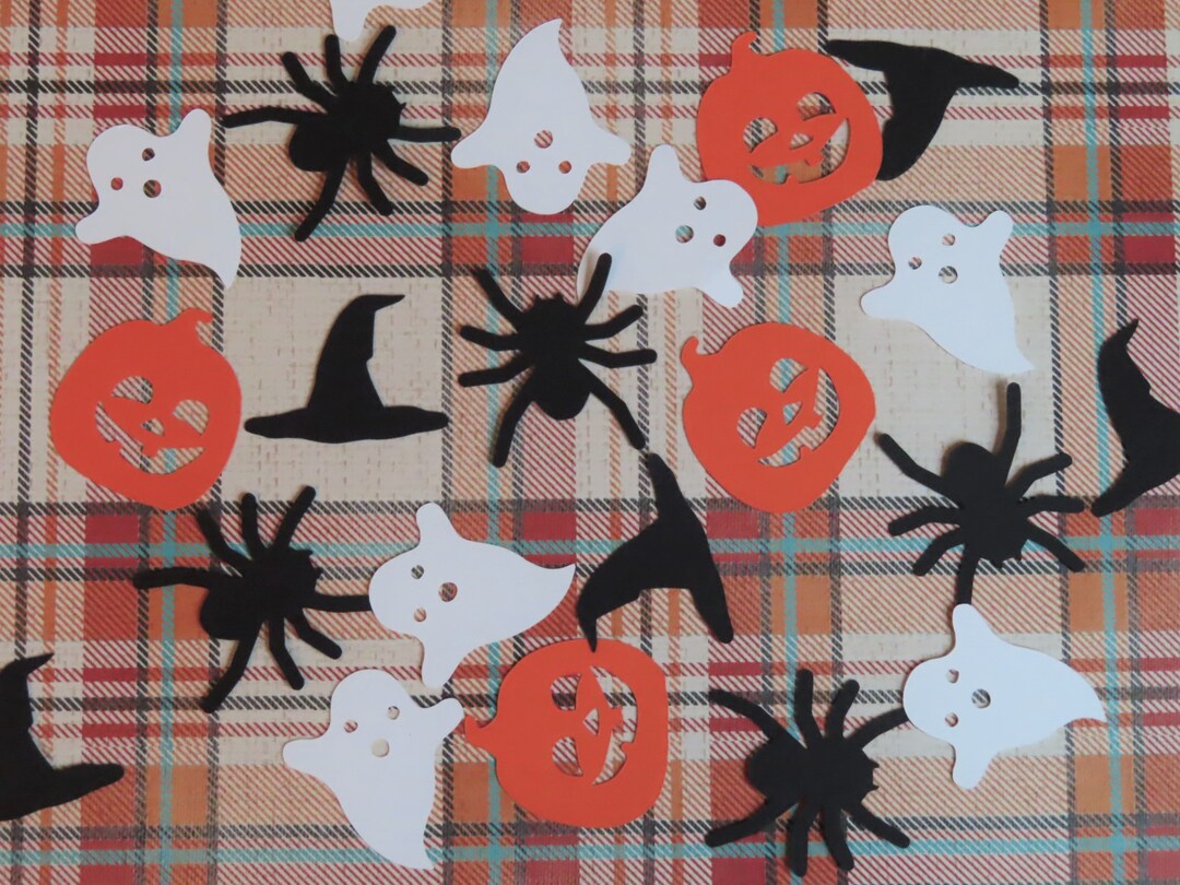 Halloween Confetti Table Scatter - Pumpkin, Witch Hat, Spider, Ghost ...