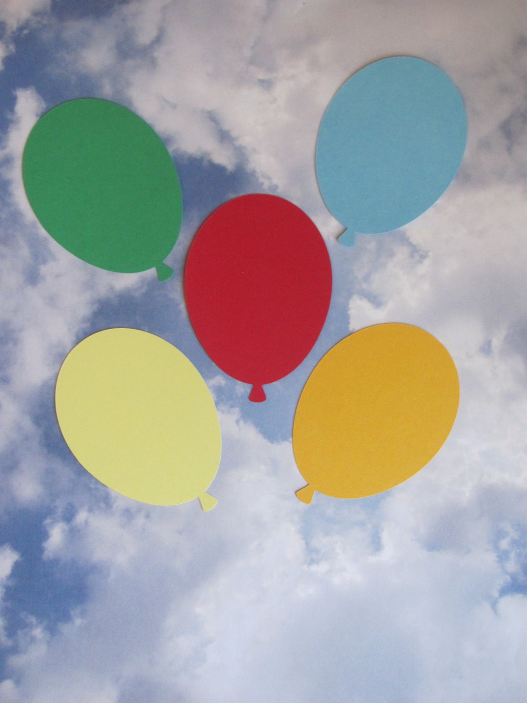 Ballons Die Cuts - 20 Pcs in 5 Colors - Paper Shapes Cardstock Cutouts ...