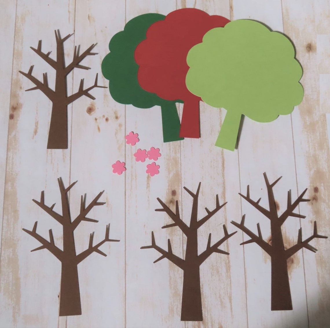 Seasonal Tree Die Cuts Paper Shapes Cardstock Cutouts - Etsy