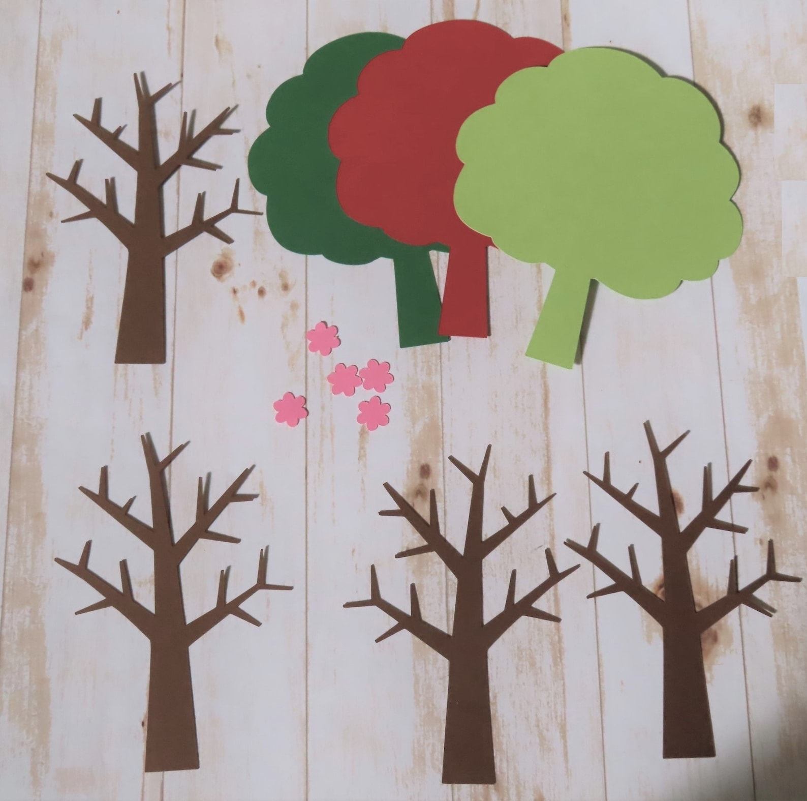Seasonal Tree Die Cuts Paper Shapes Cardstock Cutouts - Etsy