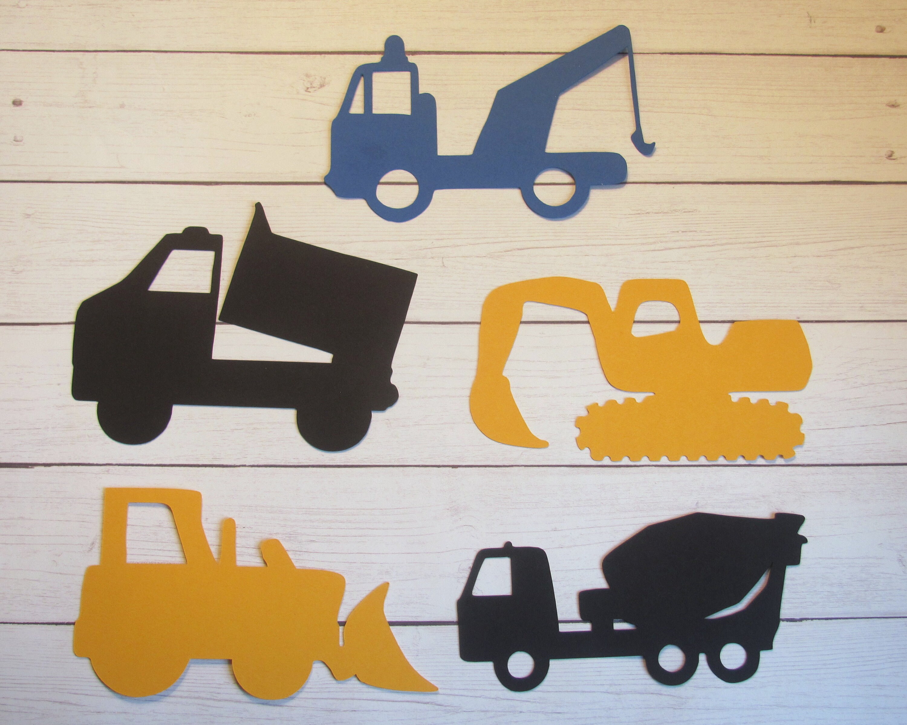 Construction Vehicles Diggers Die Cuts 20 Pcs Paper Shapes - Etsy