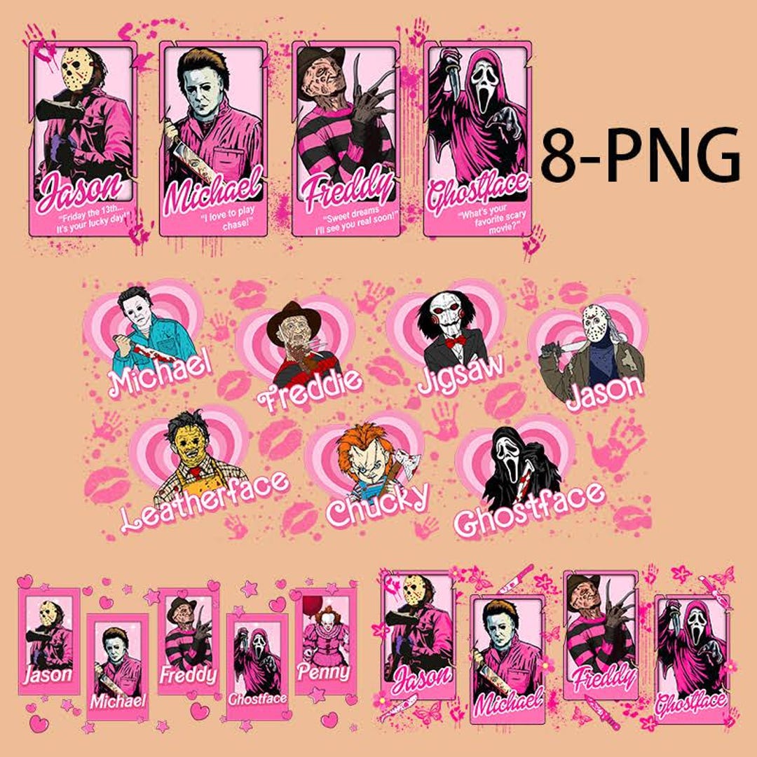2024 Pink Horror Character & Masked Figure PNG Designs Ideal for ...