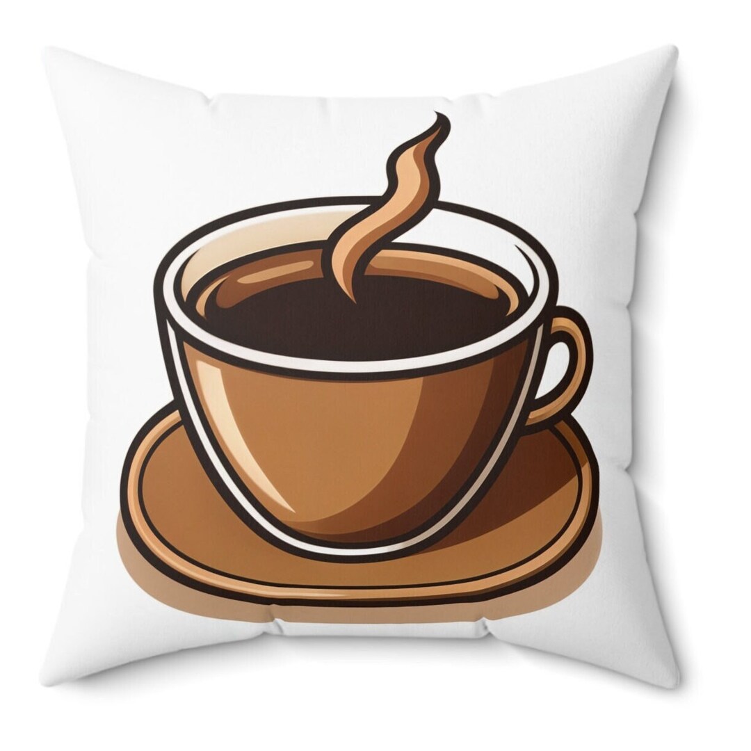 Simple Cup of Coffee Spun Polyester Square Pillow - Etsy