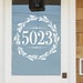 Front Door Decal Address for Door in Wreath Personalized Address House ...