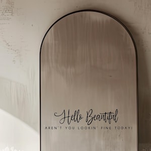 Hello Beautiful Mirror Decal Affirmation Quote Wall Decal Inspirational ...