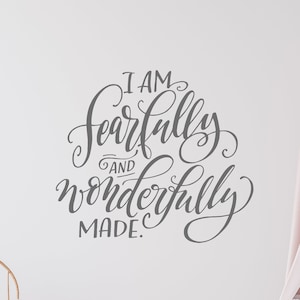 Nursery Wall Decal I Am Fearfully and Wonderfully Made Baby's Room ...