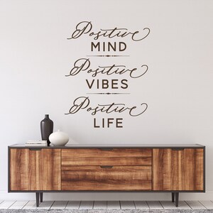Positive Thinking Quote Decal, Positive Mind Positive Vibes Positive ...