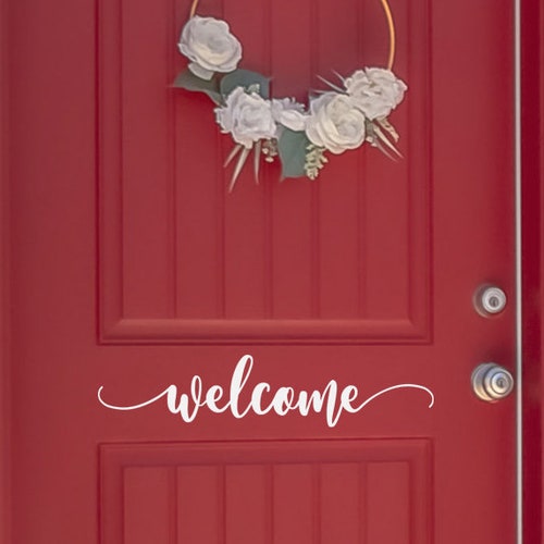 Welcome Front Door Decal Entryway Door Vinyl Sticker Welcome | Etsy